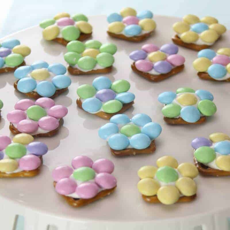 Spring Flower Pretzel Bites - Sweet and Salty Easter Treat
