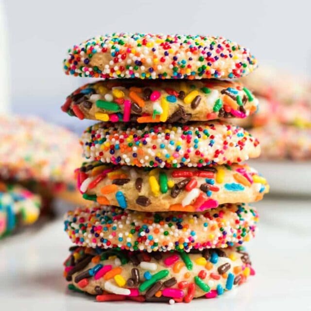 Rainbow Sprinkle Cookies (Soft & Chewy) - Princess Pinky Girl