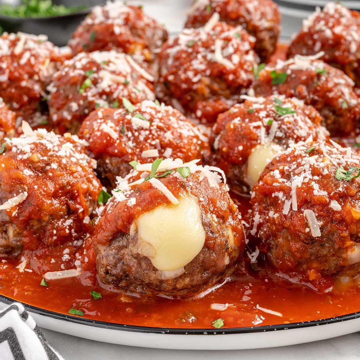 Cheese Stuffed Meatballs - Princess Pinky Girl