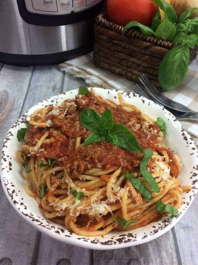 Instant Pot Spaghetti with Meat Sauce - Princess Pinky Girl
