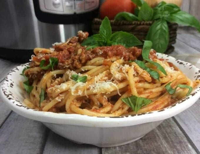 Instant Pot Spaghetti with Meat Sauce - Princess Pinky Girl