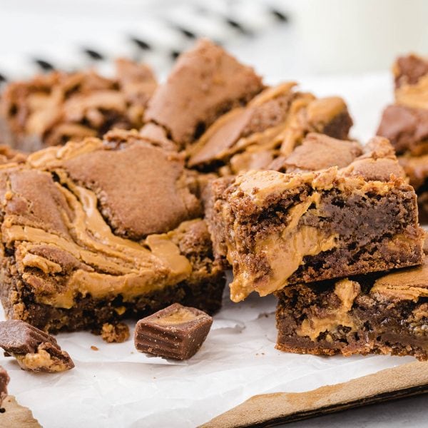 Peanut Butter Brownies {Fudgy and Chewy} - Princess Pinky Girl