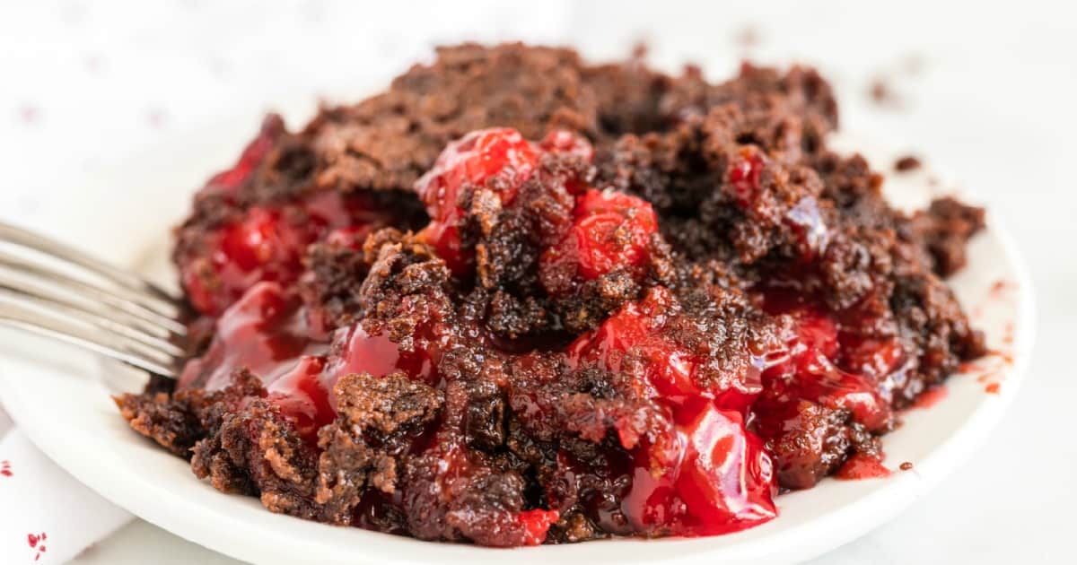 Chocolate Cherry Dump Cake {3-Ingredients!} - Princess Pinky Girl