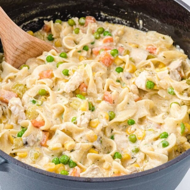 Chicken Pot Pie Noodles (One-Pot Skillet Recipe!) - Princess Pinky Girl