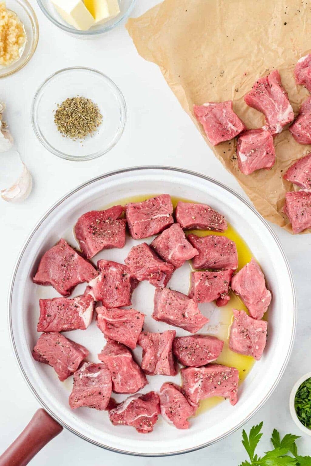 Butter Garlic Steak Bites - Princess Pinky Girl