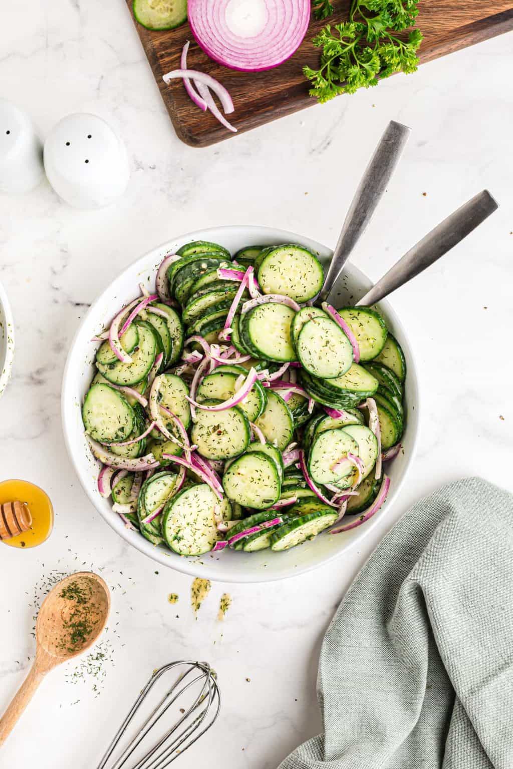 Easy Cucumber Salad - Princess Pinky Girl