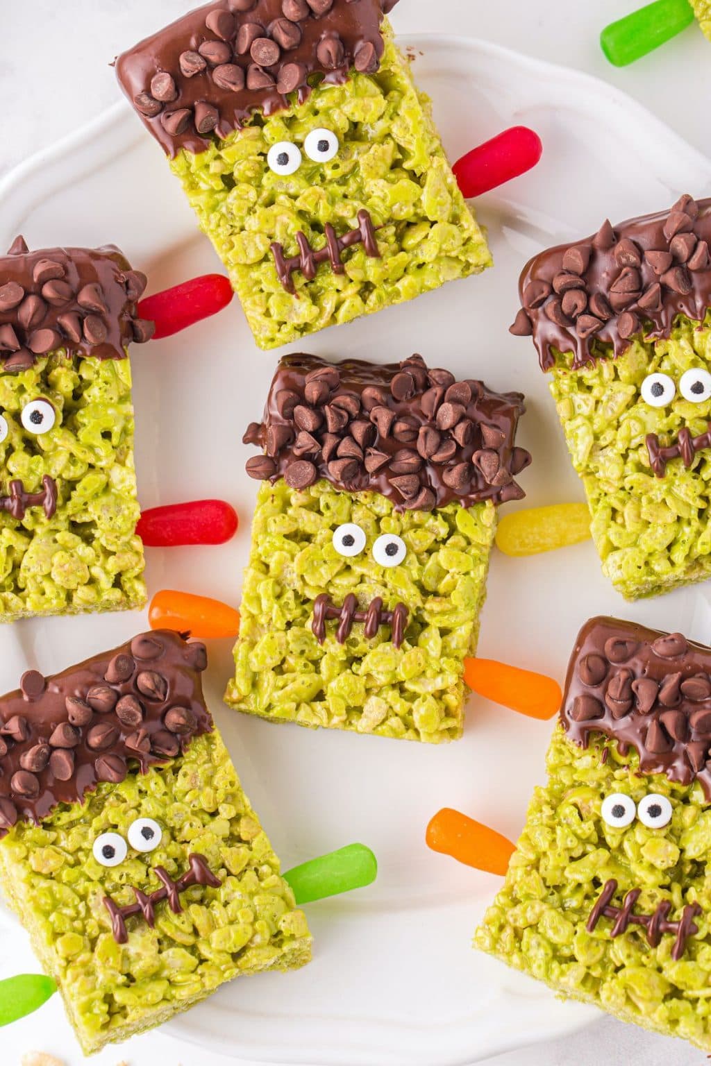 Frankenstein Rice Krispie Treats (Halloween Dessert) - Princess Pinky Girl