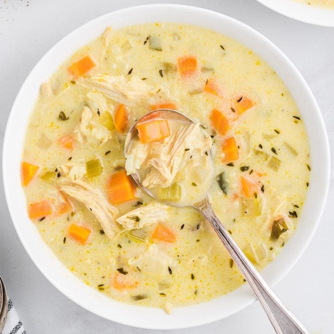 Creamy Chicken and Rice Soup - Princess Pinky Girl
