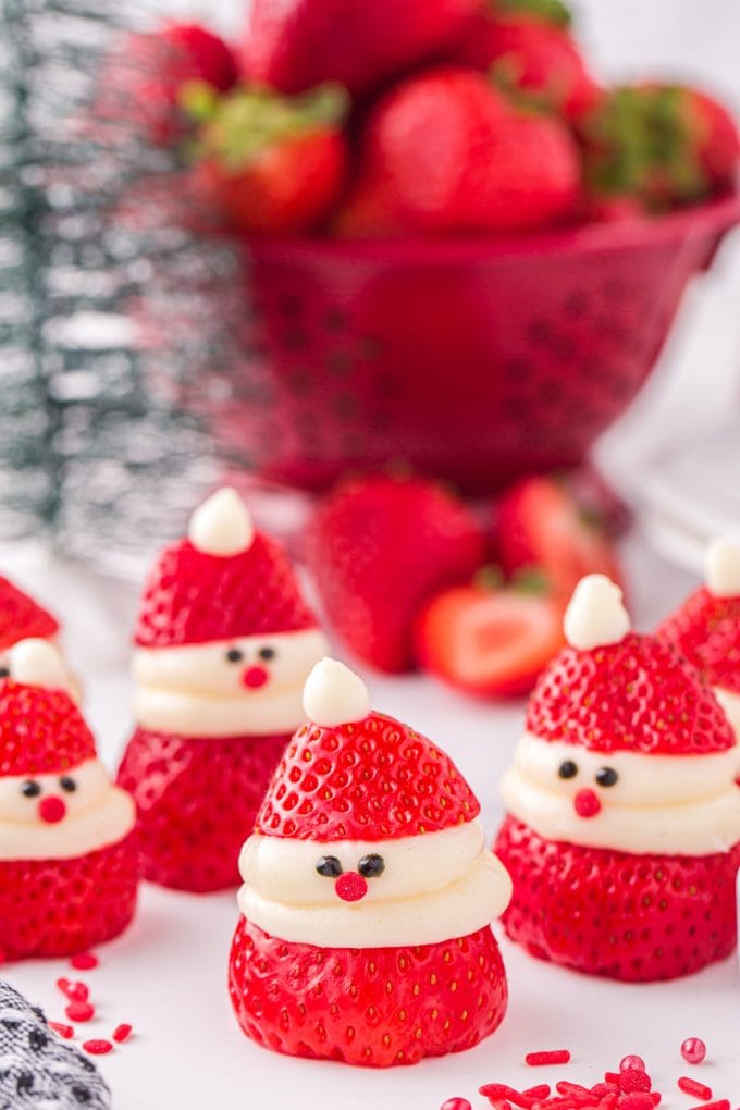 Strawberry Santas (with Cheesecake Filling) - Princess Pinky Girl