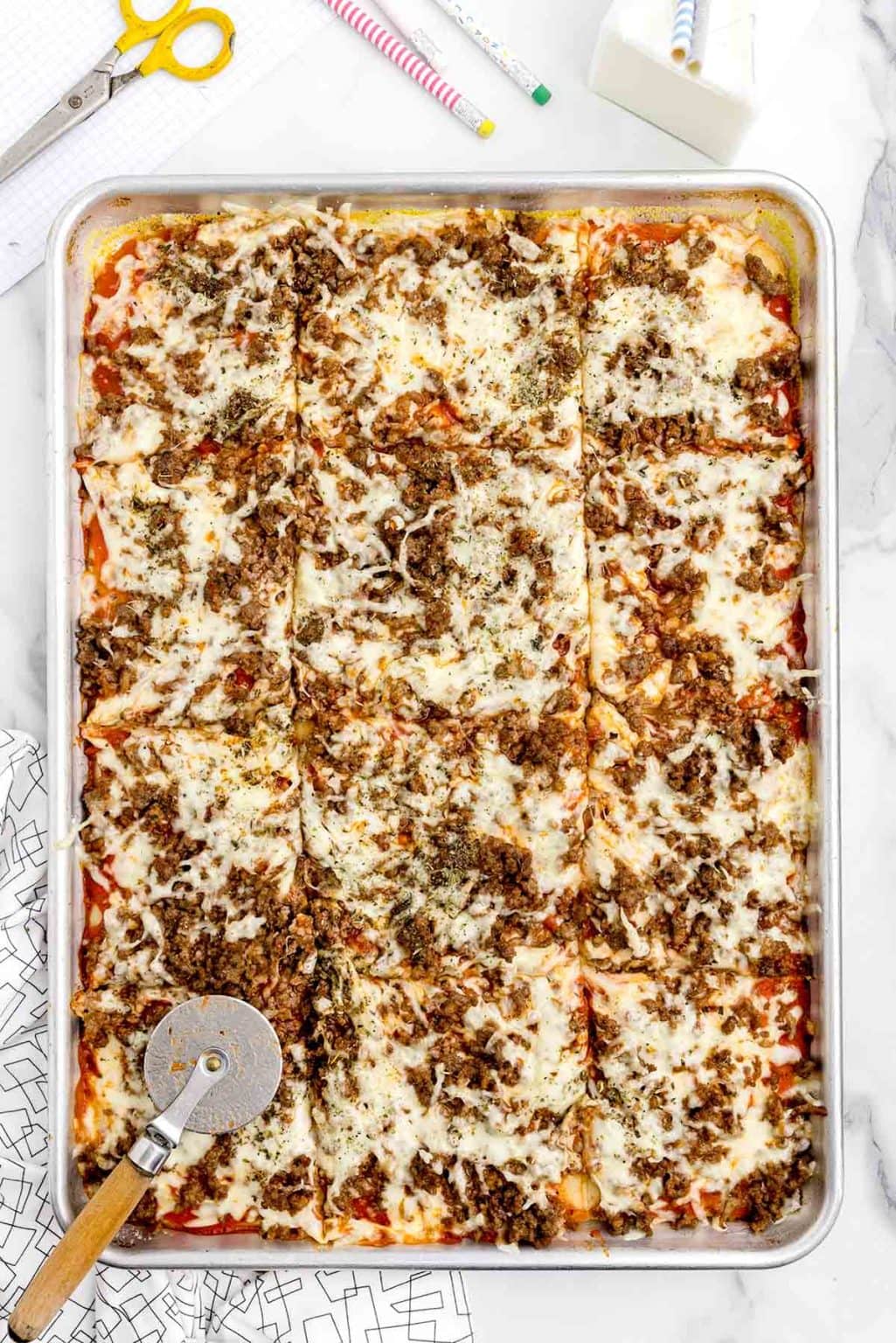School Pizza (Sheet Pan Pizza) - Princess Pinky Girl