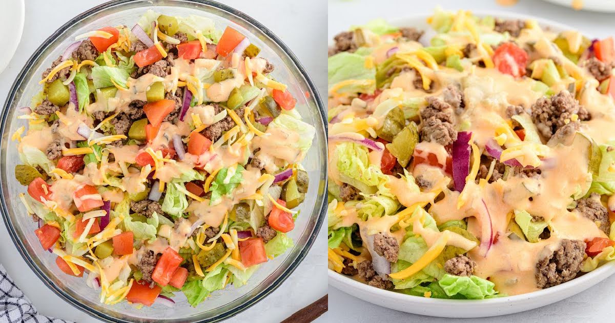 Cheeseburger Salad Recipe - Princess Pinky Girl