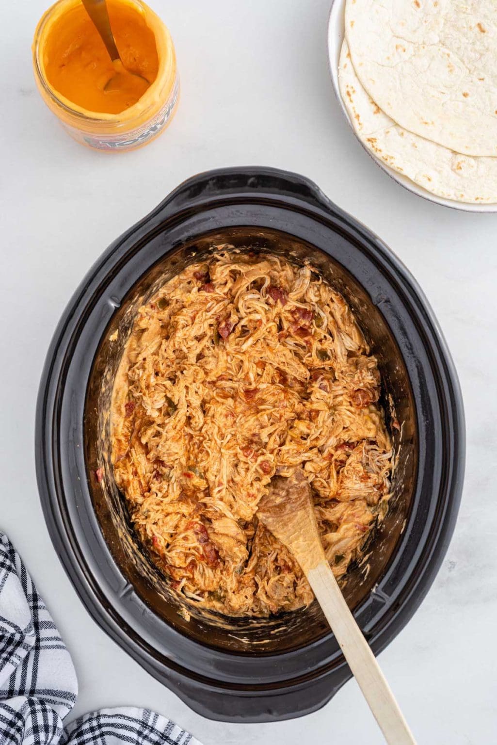 Slow Cooker Queso Chicken Tacos - Princess Pinky Girl