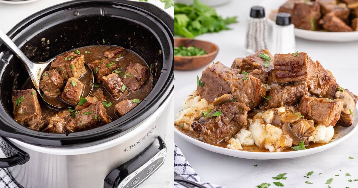 Slow Cooker Beef Tips - Princess Pinky Girl