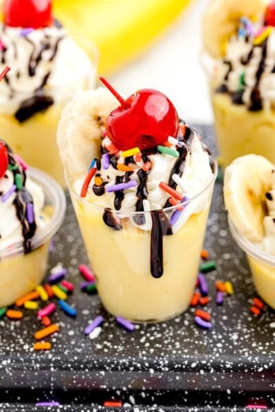 Banana Split Jell-O Shots - Princess Pinky Girl