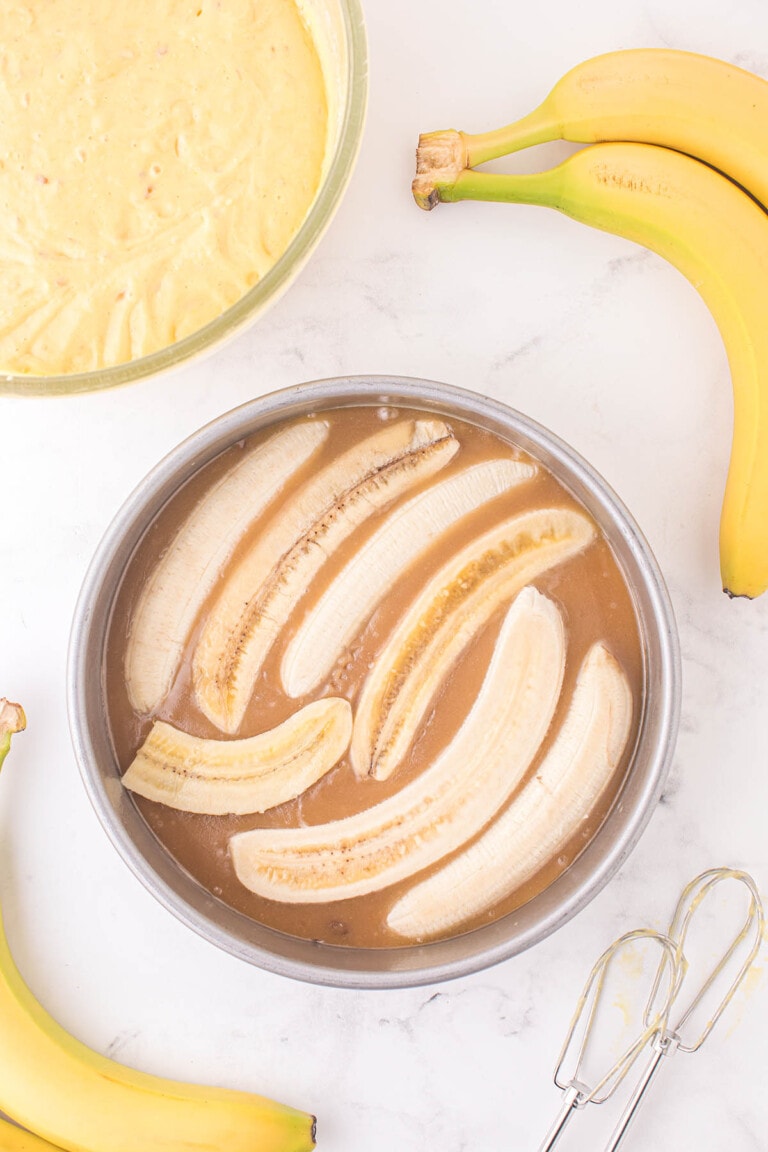 Banana Upside-Down Cake - Princess Pinky Girl