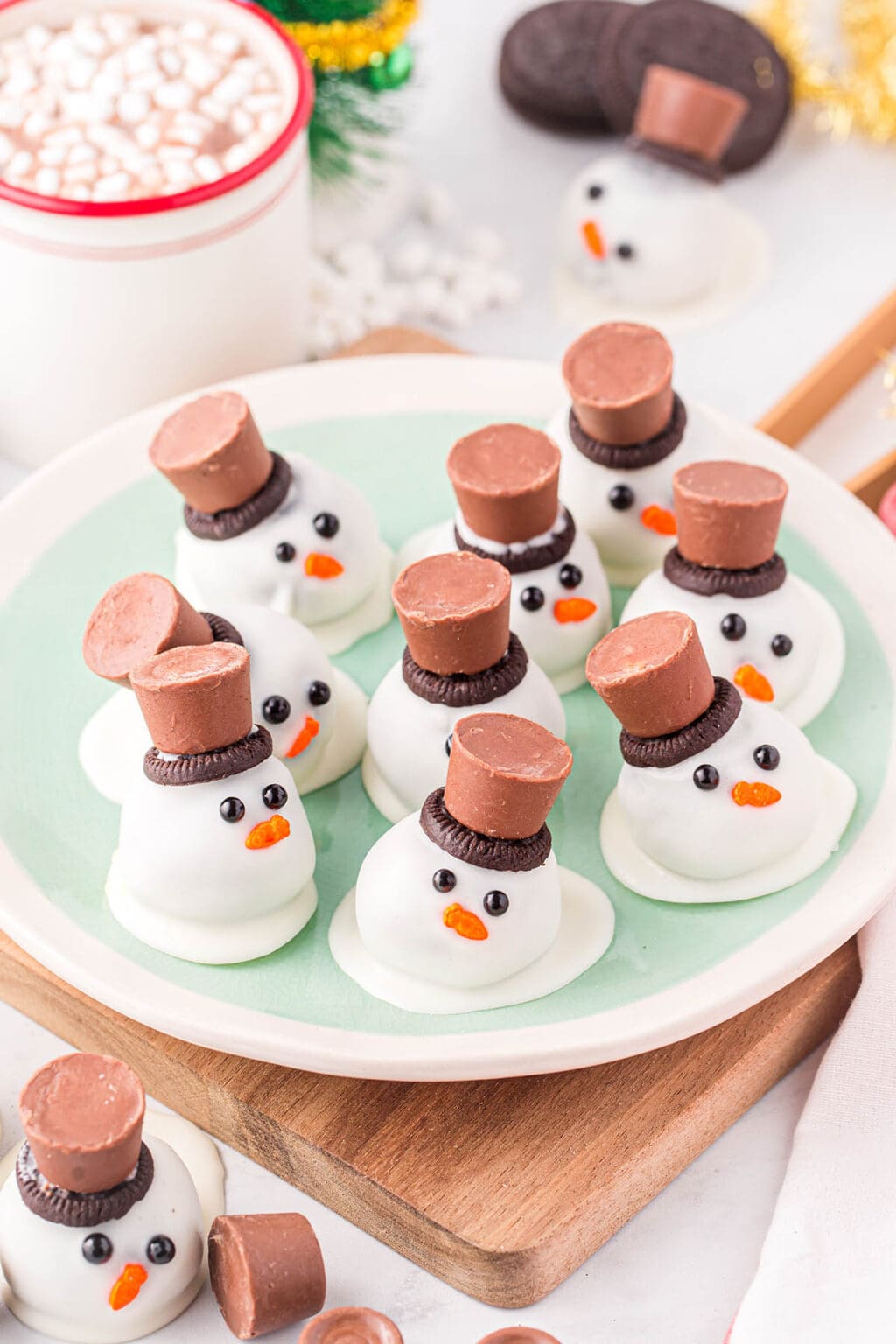 Melted Snowman Oreo Balls - Princess Pinky Girl