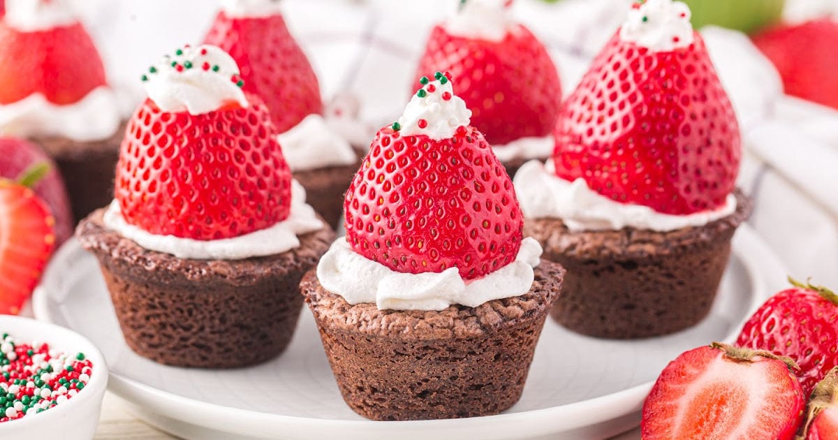 Santa Hat Brownies - Princess Pinky Girl
