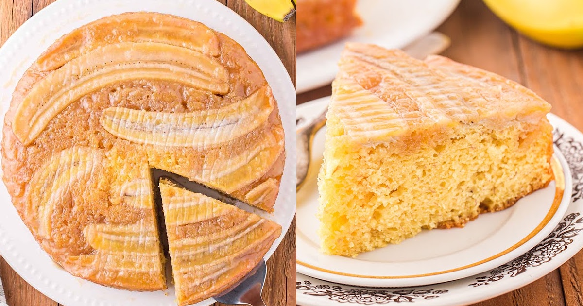 Banana Upside-Down Cake - Princess Pinky Girl