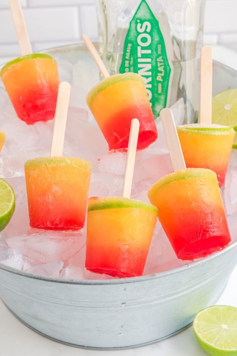 Tequila Sunrise Boozy Popsicles - Princess Pinky Girl
