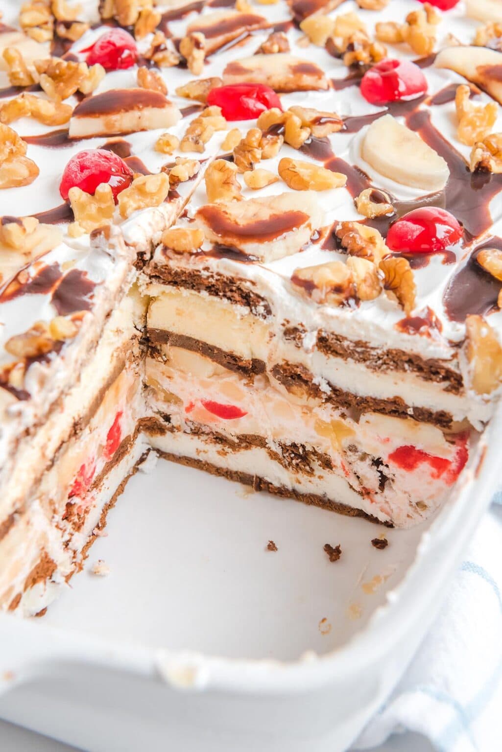 Banana Split Ice Cream Sandwich Cake - Princess Pinky Girl