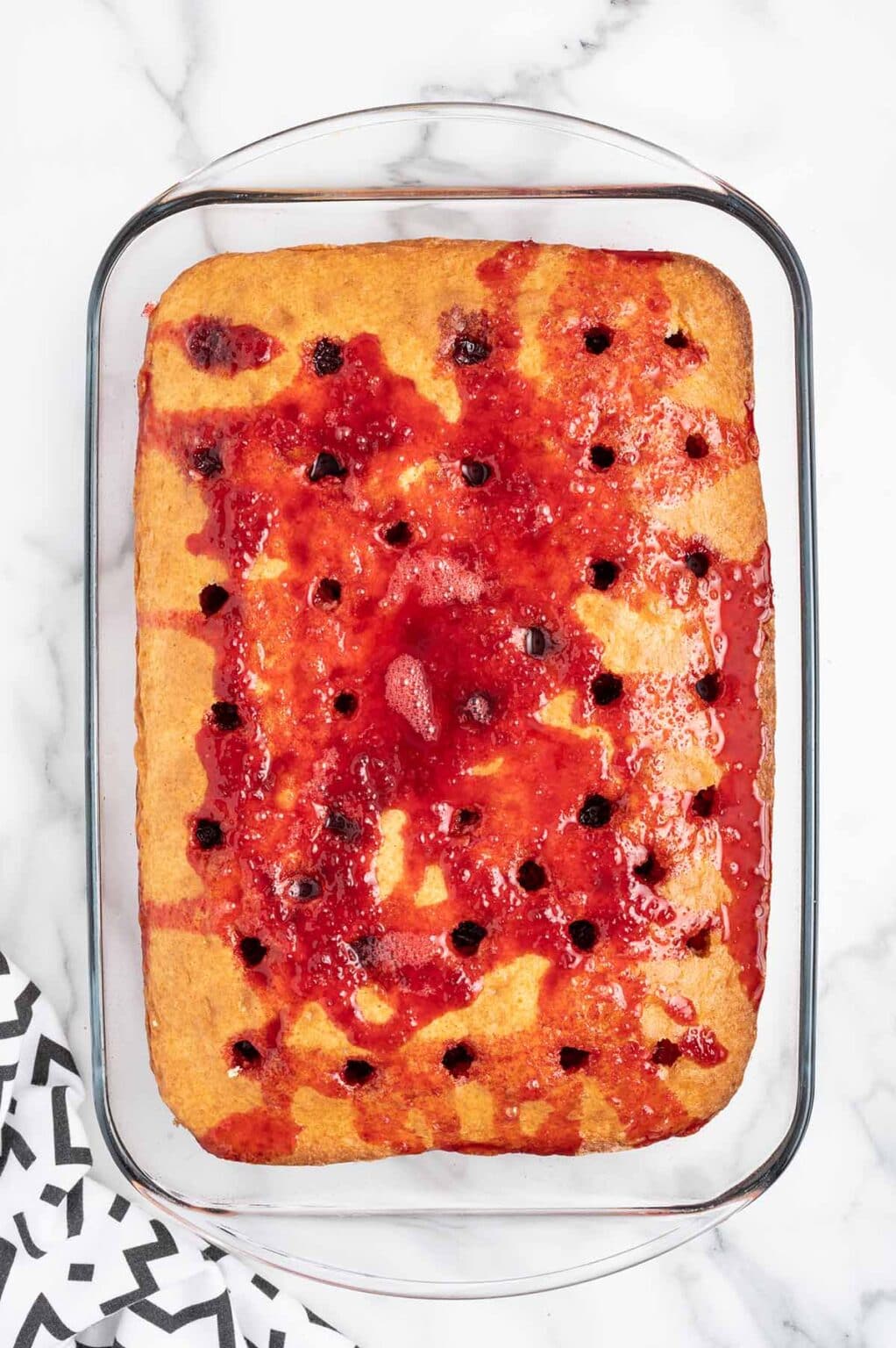 Raspberry Poke Cake - Princess Pinky Girl