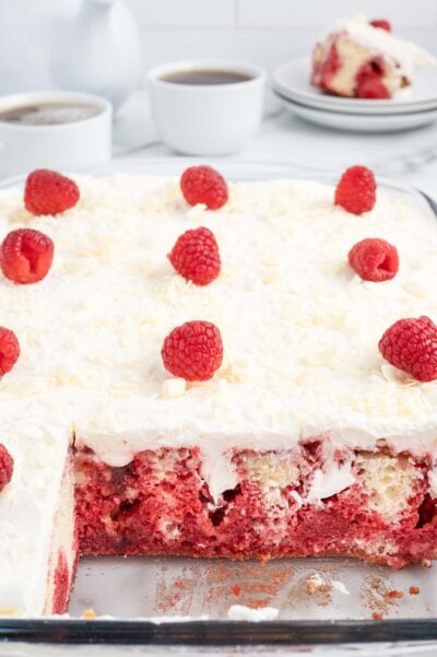 Raspberry Poke Cake - Princess Pinky Girl