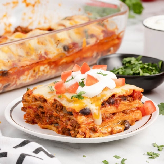 Mexican Lasagna Recipe with Tortillas - Princess Pinky Girl