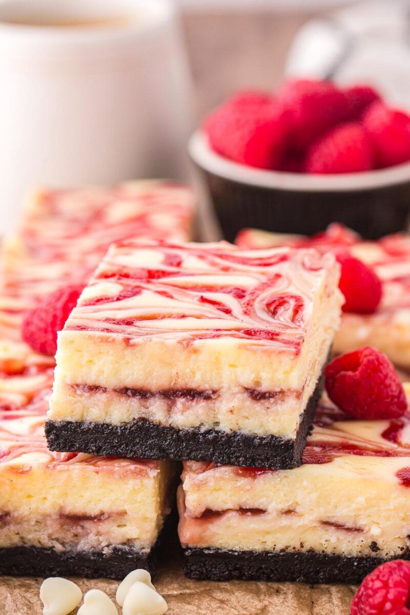 White Chocolate Raspberry Cheesecake Bars - Princess Pinky Girl
