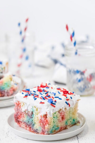 Red White and Blue Poke Cake - Princess Pinky Girl