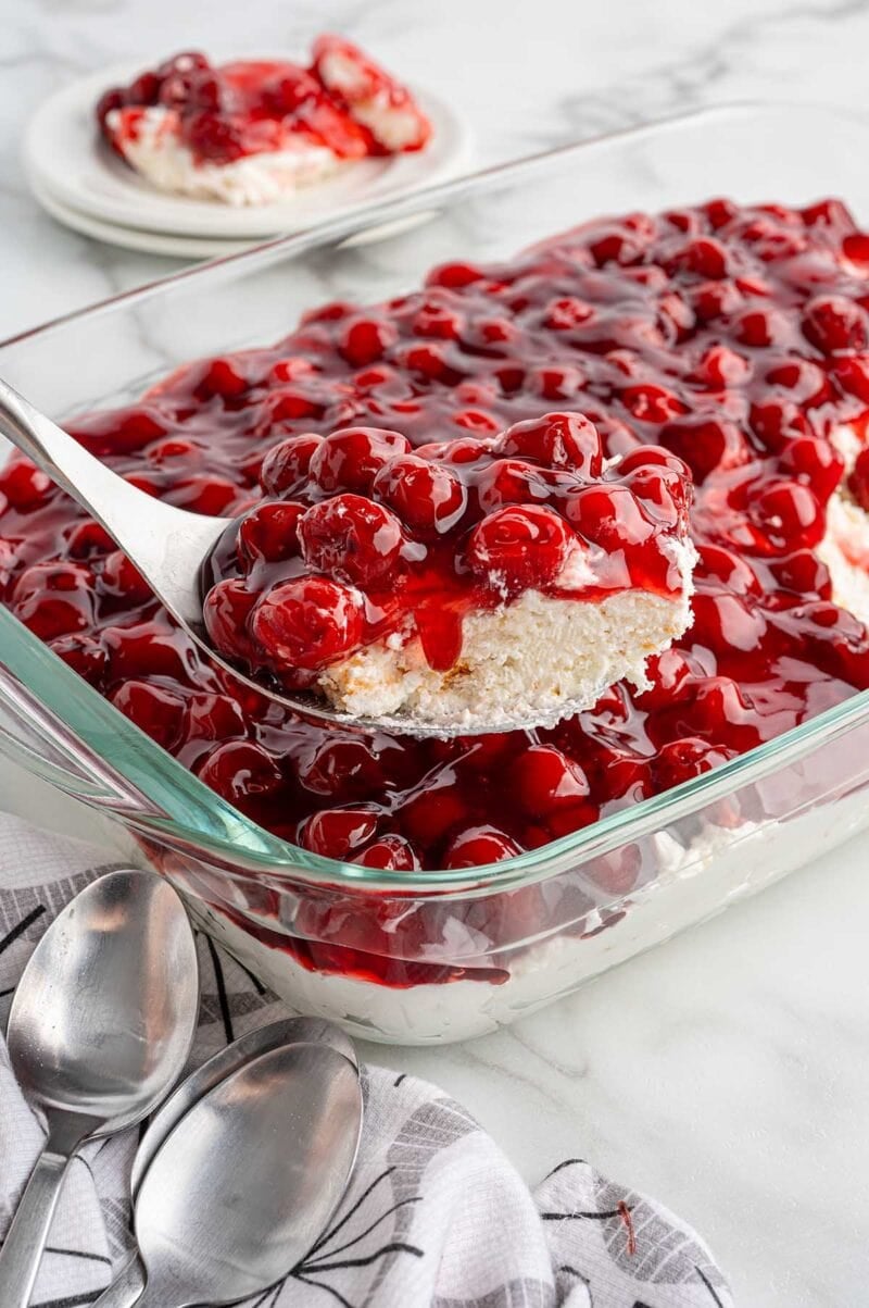 Cherries in the Snow (No-Bake Cherry Dessert) - Princess Pinky Girl