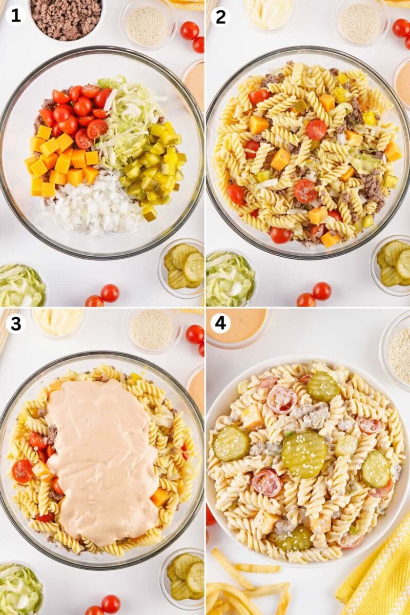 Big Mac Pasta Salad - Princess Pinky Girl