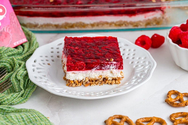 Raspberry Pretzel Salad - Princess Pinky Girl