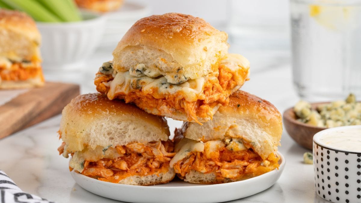 Buffalo Chicken Sliders Recipe (Hawaiian Rolls) - Princess Pinky Girl